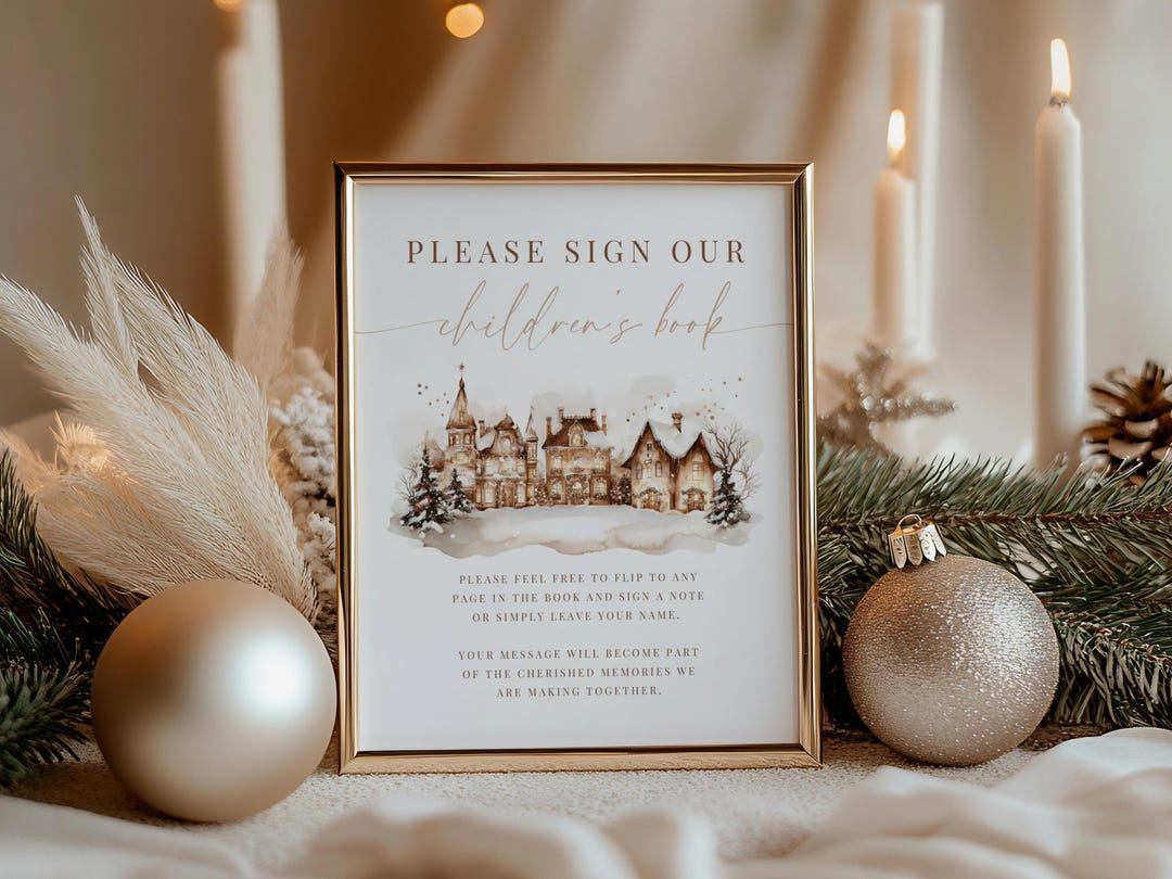 Please Sign Baby Book. It Takes A Village Baby Shower Guest Book Sign ...