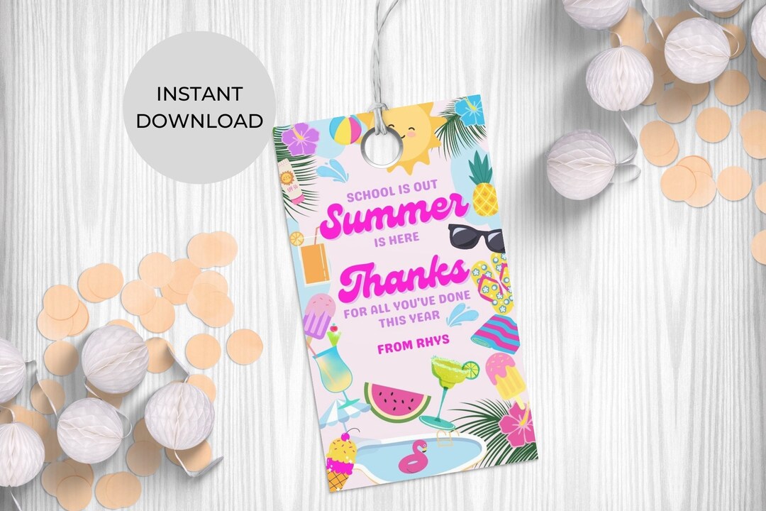 Teacher Appreciation Gift Tag. End of School Year. Thank You Tag ...