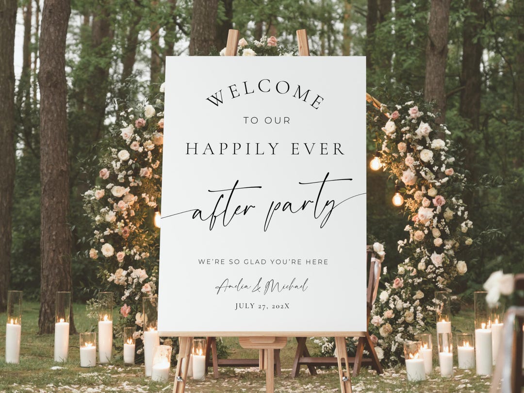 Welcome to Our Happily Ever After Party. Elopement After Party Sign ...