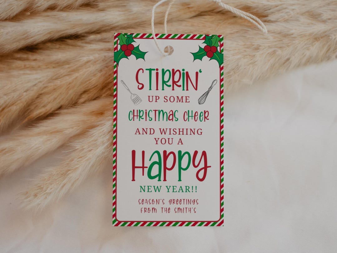 Christmas Spatula Tag. Printable Stirring up Tag Christmas Cheer Tags ...