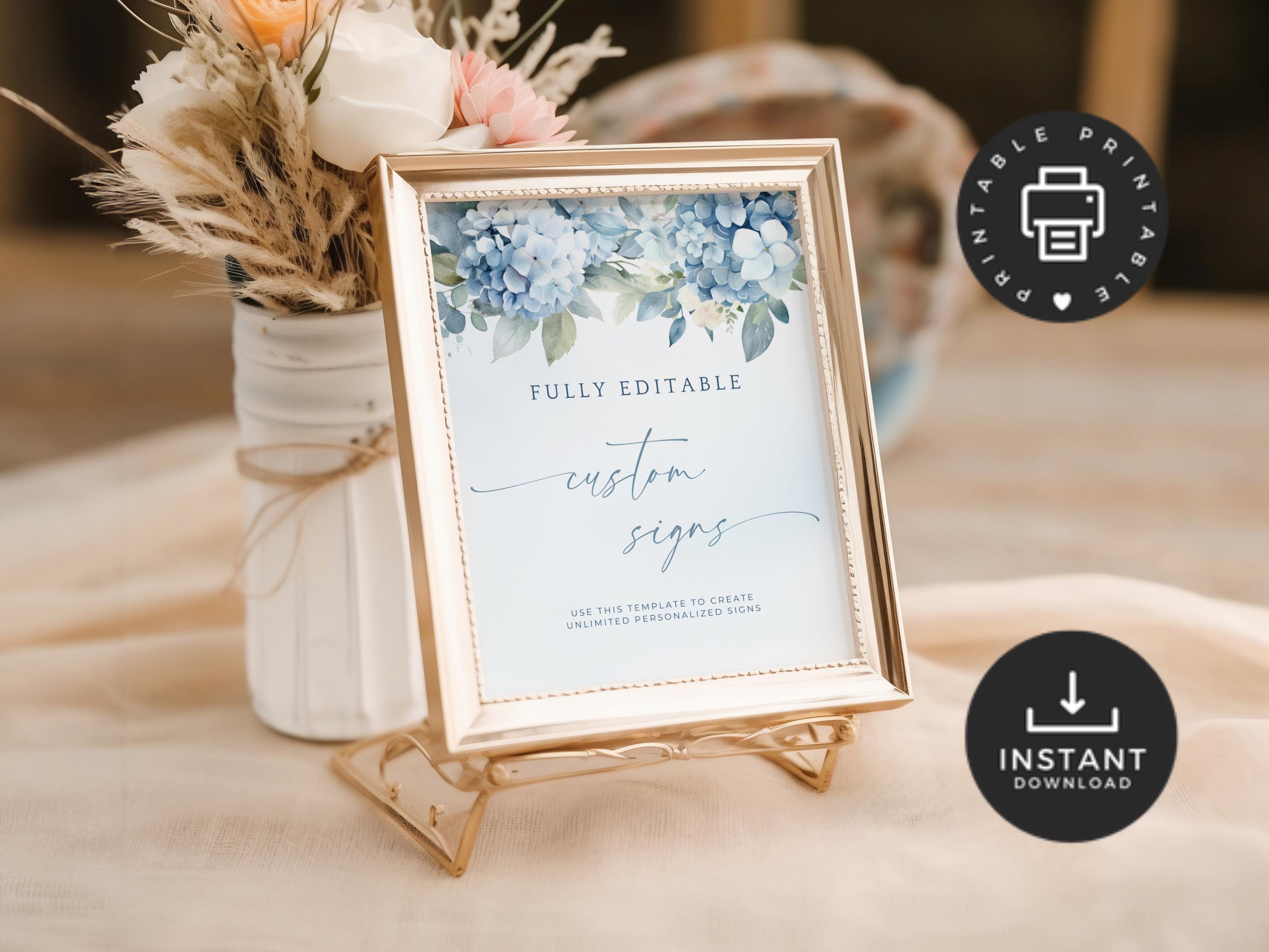 Something Blue Wedding Signage. Fully Editable Custom Sign. Dusty Blue ...