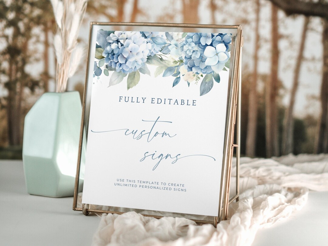 Something Blue Wedding Signage. Fully Editable Custom Sign. Dusty Blue ...