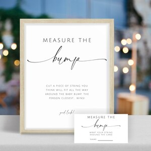 Measure the Baby Bump Game. How Big is Mommy's Belly Sign and Card ...