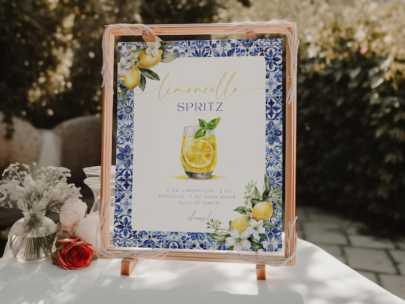 Limoncello Spritz Signature Drink Sign, Ciao to Miss Bridal Shower ...
