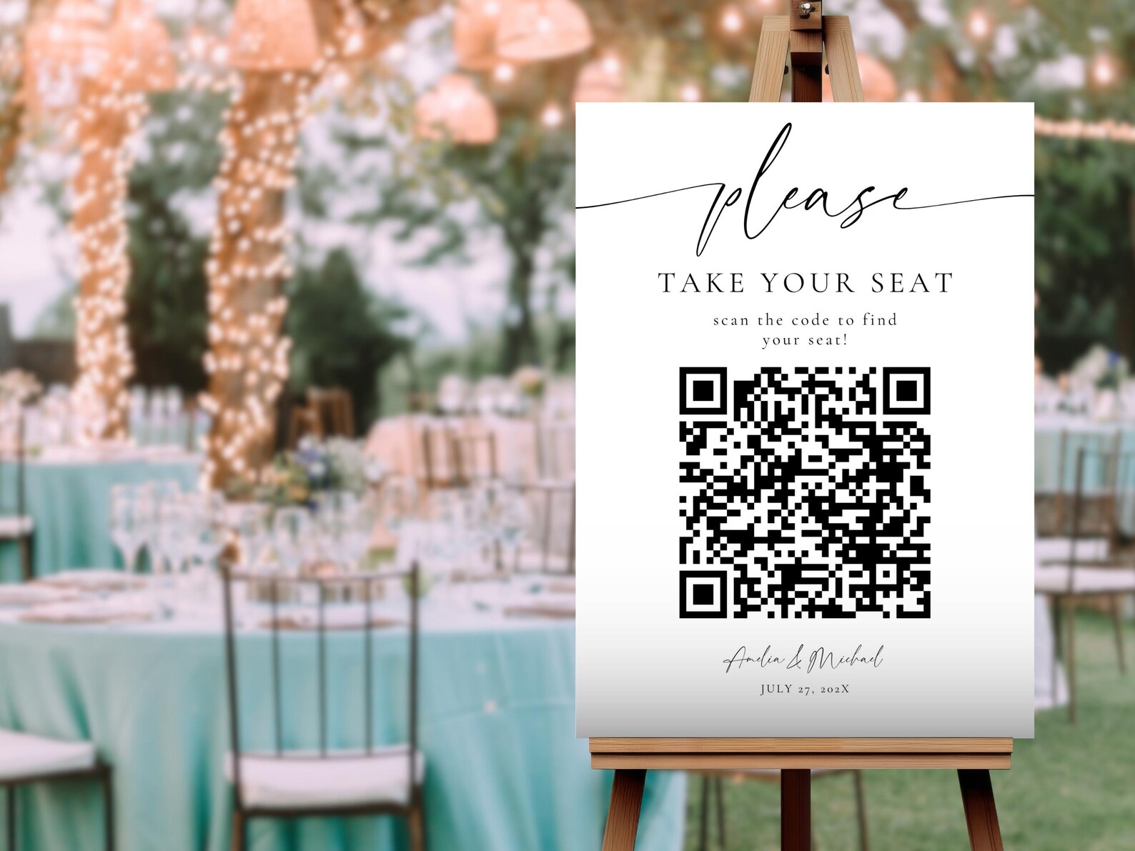 QR Code Seating Chart. Digital Seating Chart With QR Code. Modern ...