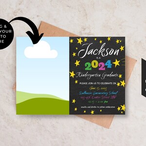 Kindergarten Graduation Invite With Photo. Instant Digital Download ...