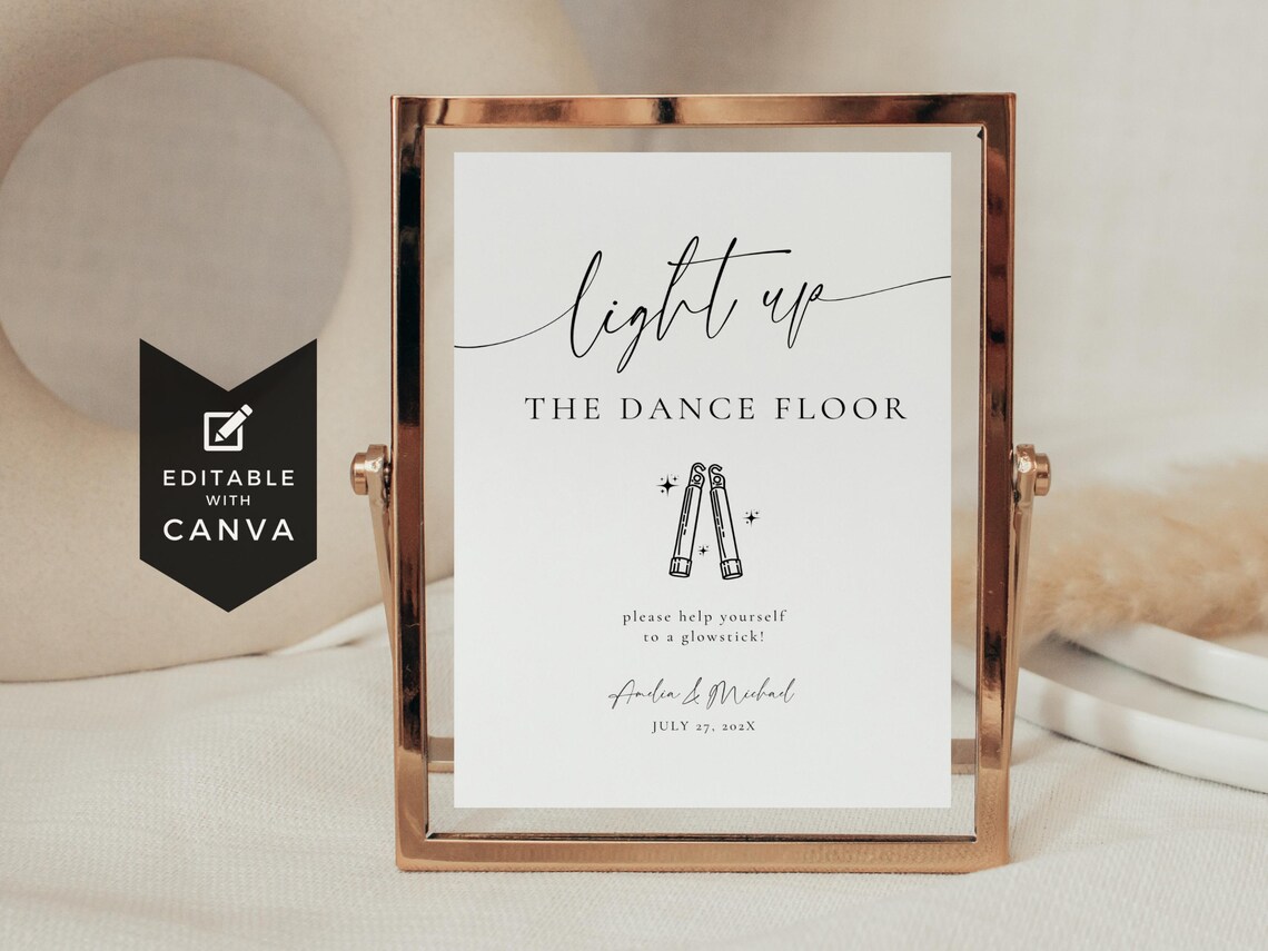 Light up the Dance Floor Sign. Please Take A Glowstick. Let Love Glow ...