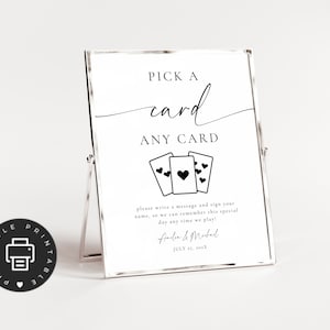 Playing Cards Guest Sign. Please Sign Our Guestbook. Editable Sign ...