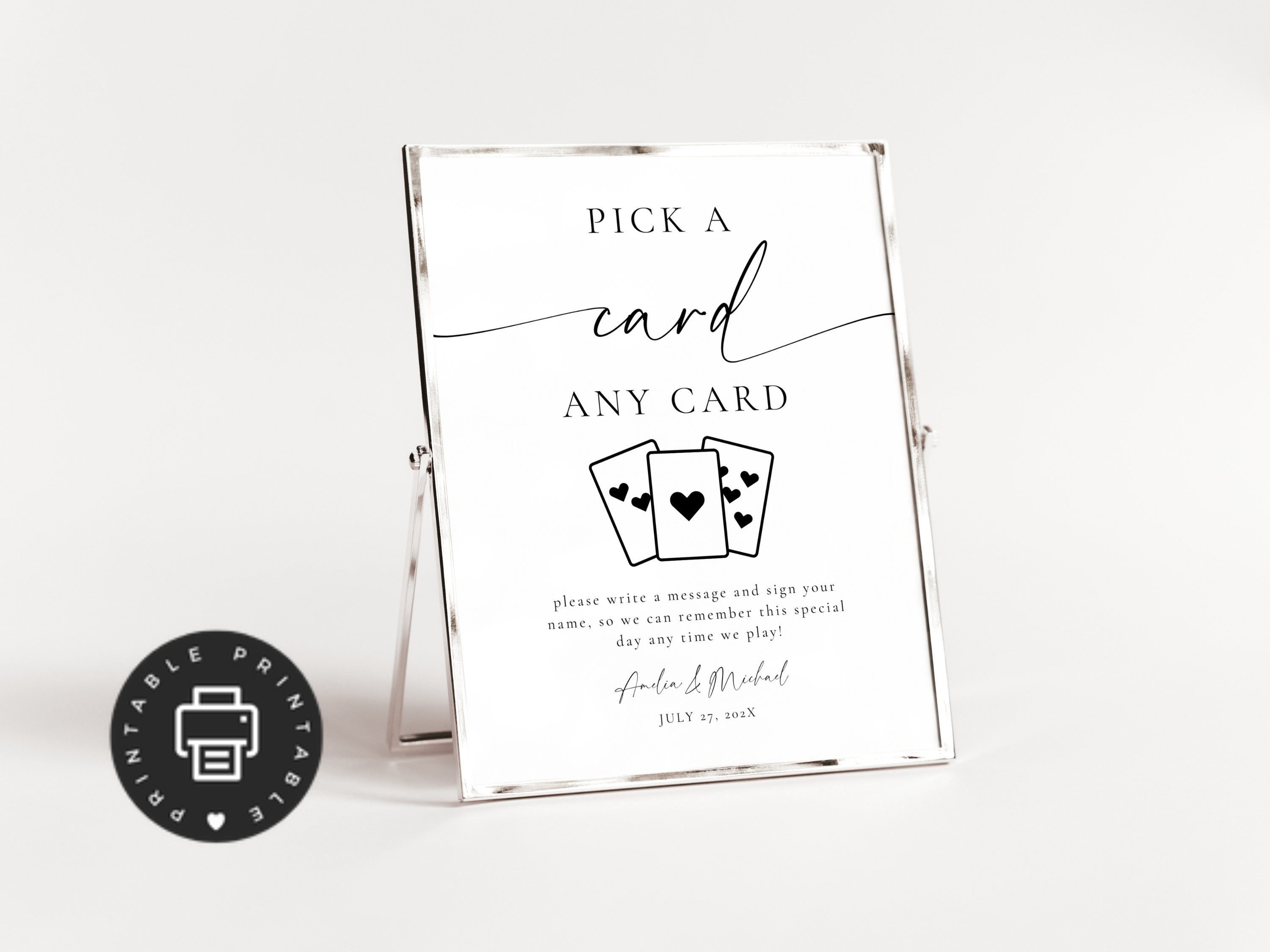 Playing Cards Guest Sign. Please Sign Our Guestbook. Editable Sign ...