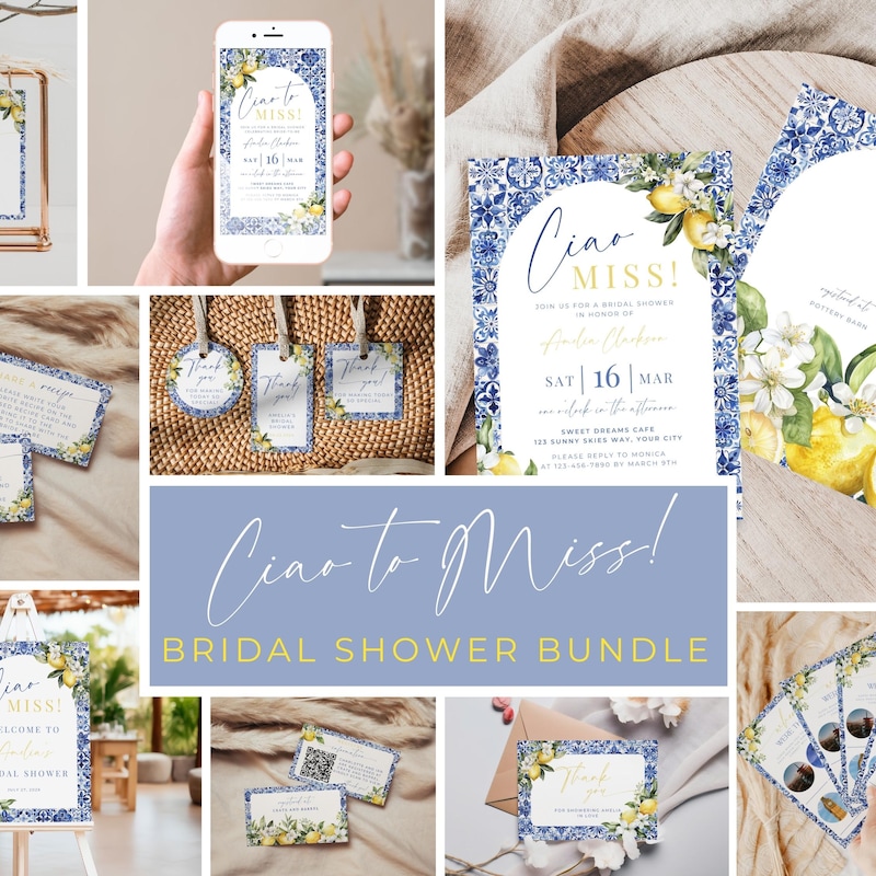 Blue Tiles Invitation - Etsy