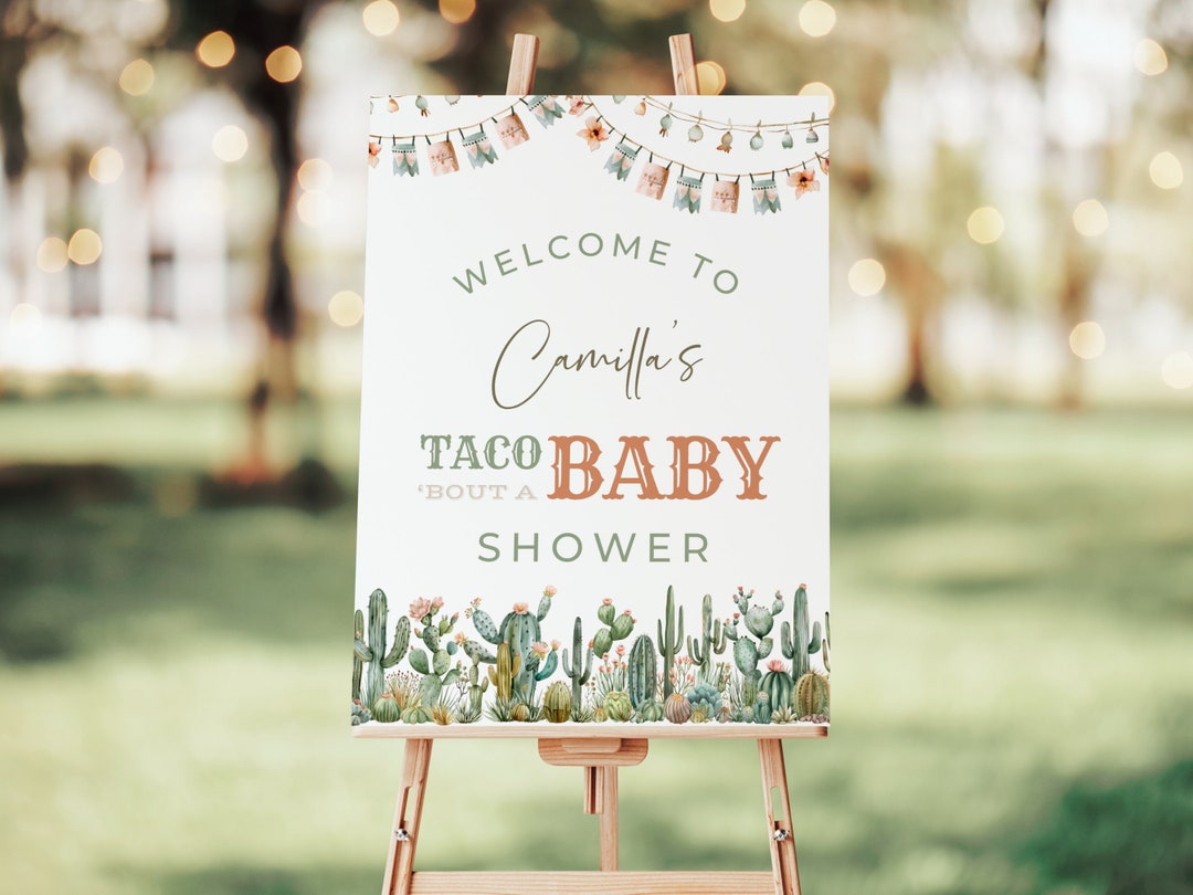 Taco Bout A Baby Sign. Fiesta Baby Shower Welcome Poster Printable ...