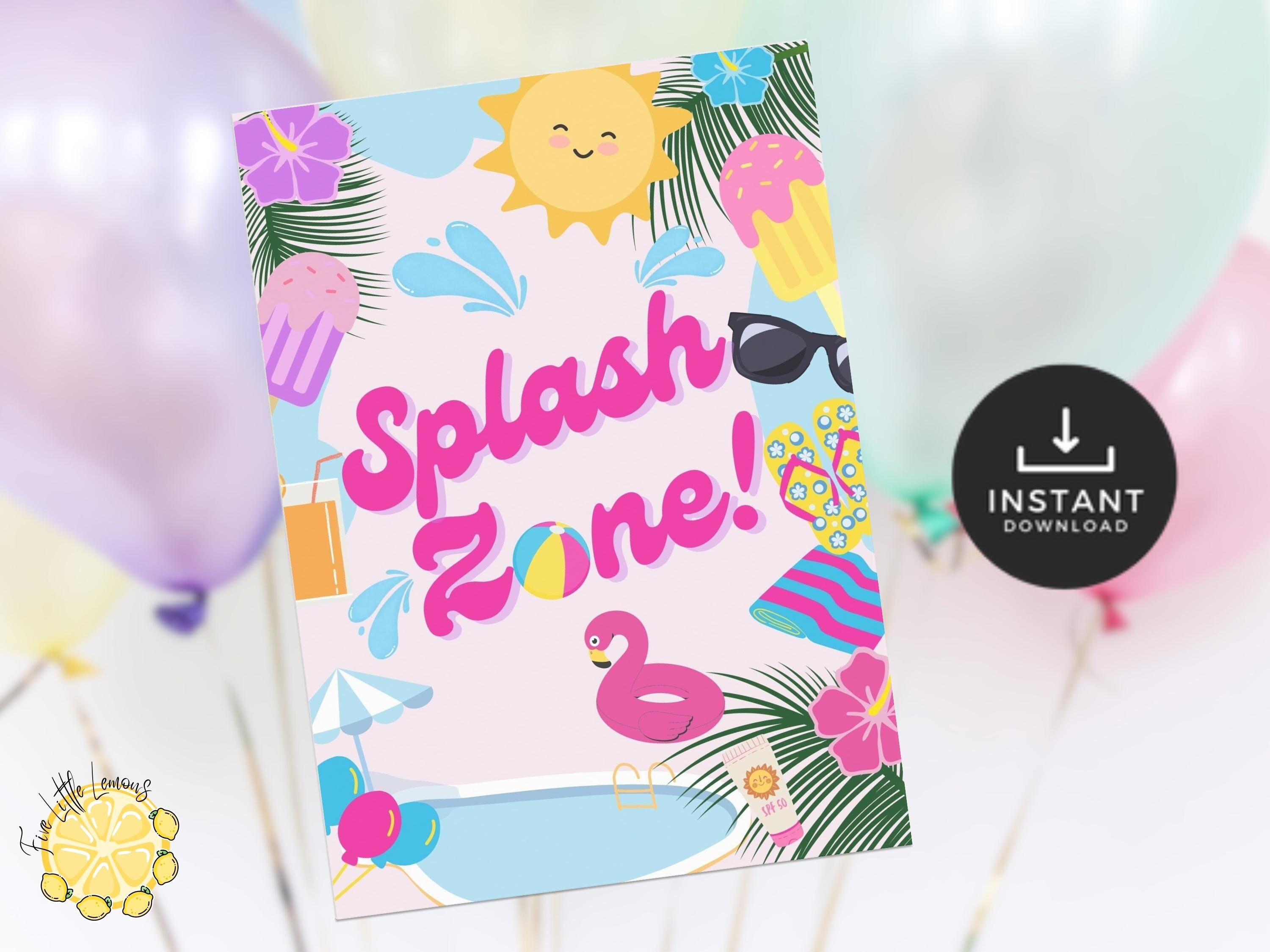 Girls Pool Party Birthday Sign Bundle. Summer Birthday Party. Instant ...
