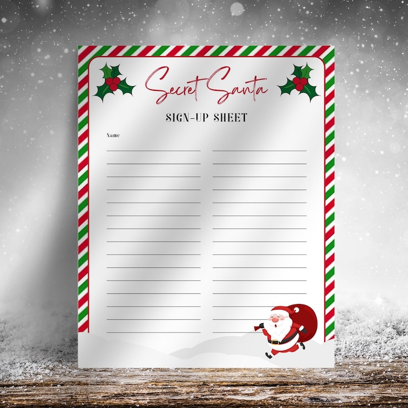Secret Santa Kids Form - Etsy UK