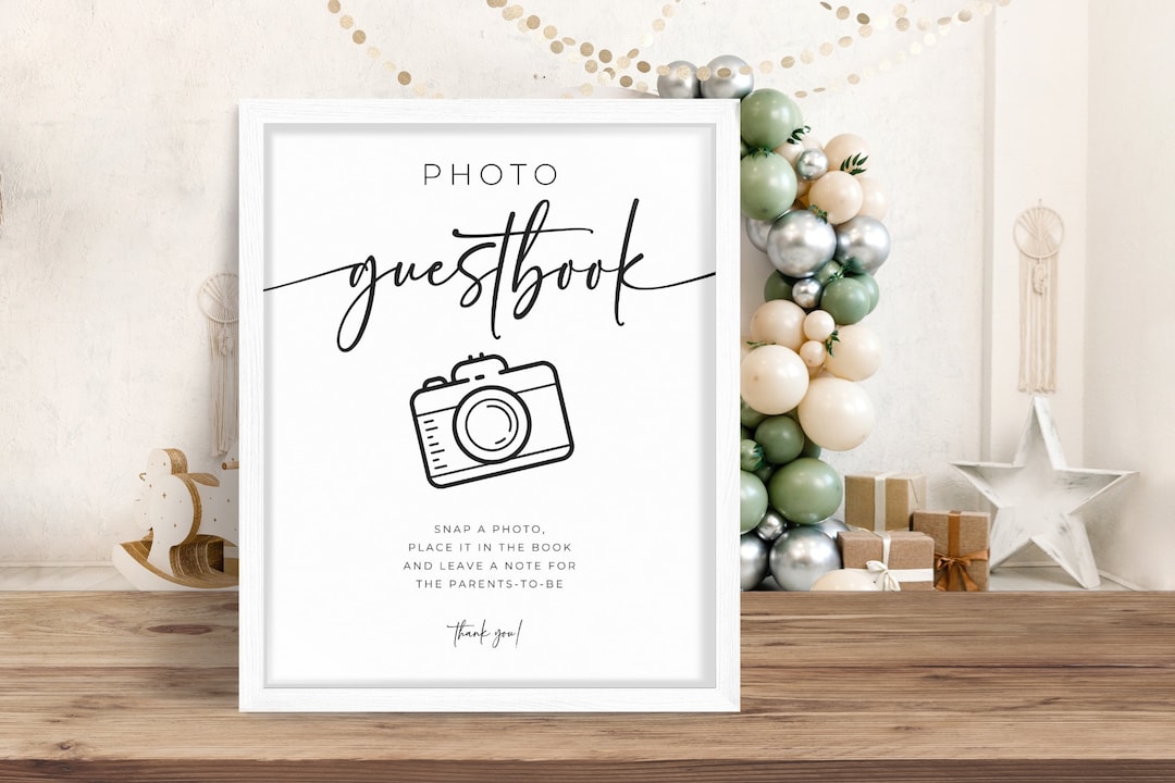 Photo Guestbook Sign Printable Baby Shower Guest Book Sign Template ...