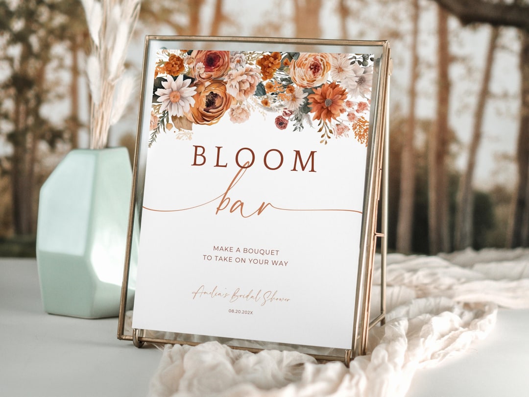 Bloom Bar Sign Customizable. Fall in Love Editable Template. Build A ...