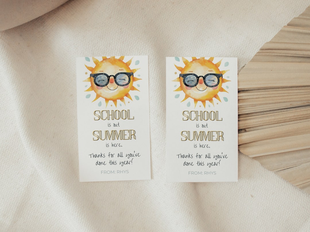 Teacher Appreciation Gift Tags Sunshine. Editable Last Day of School ...