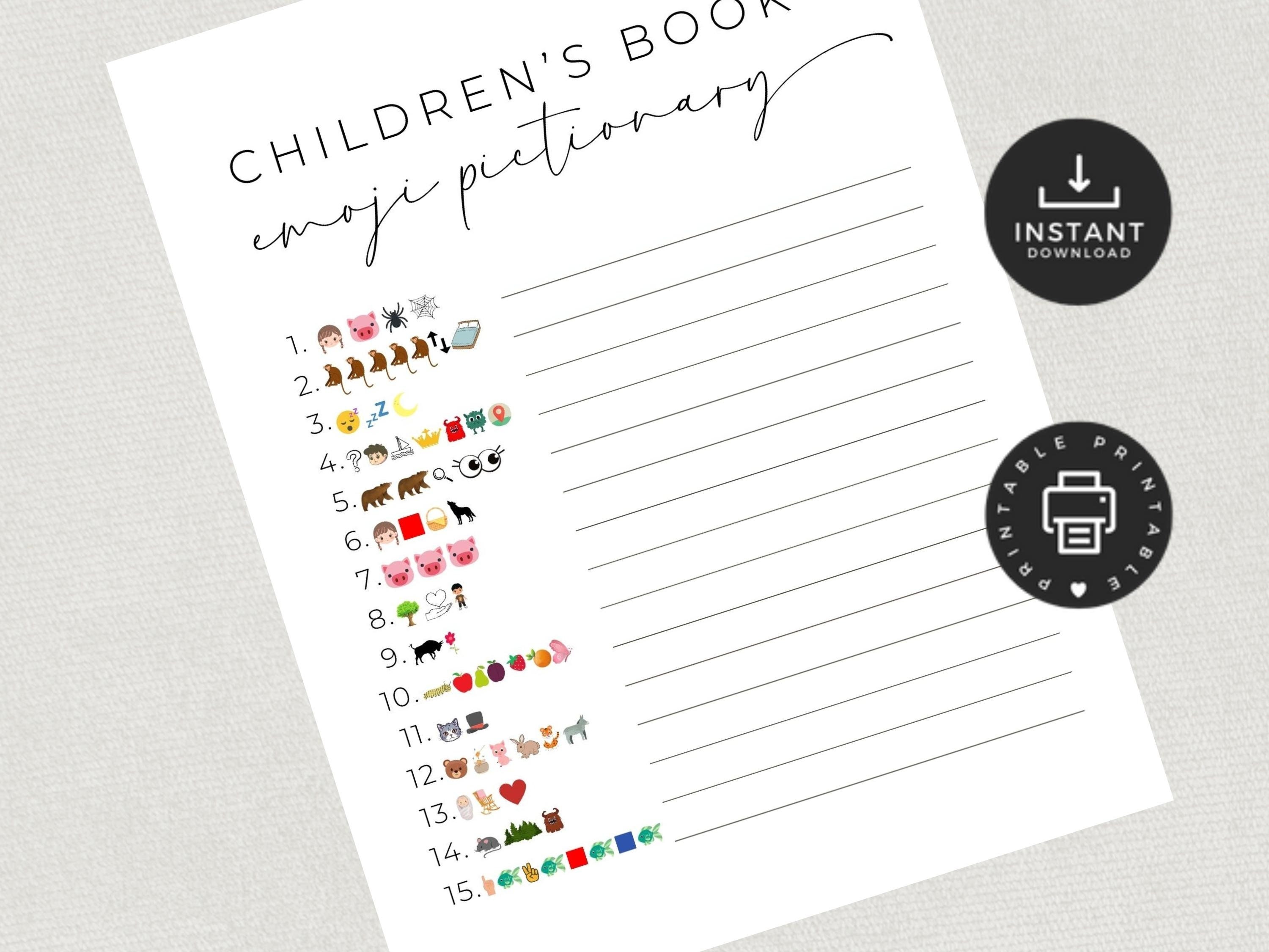 Children Book Emoji Pictionary. Baby Emoji Game. Pictionary Card ...