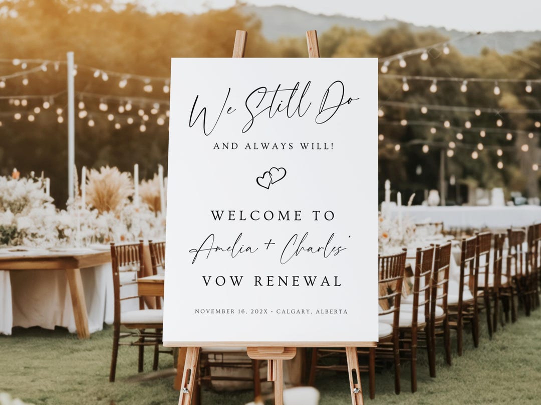 We Still Do Printable Sign. Vow Renewal Welcome Poster. Modern ...