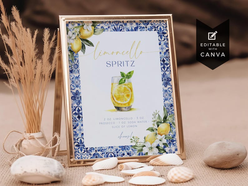 Limoncello Spritz Signature Drink Sign, Ciao to Miss Bridal Shower ...