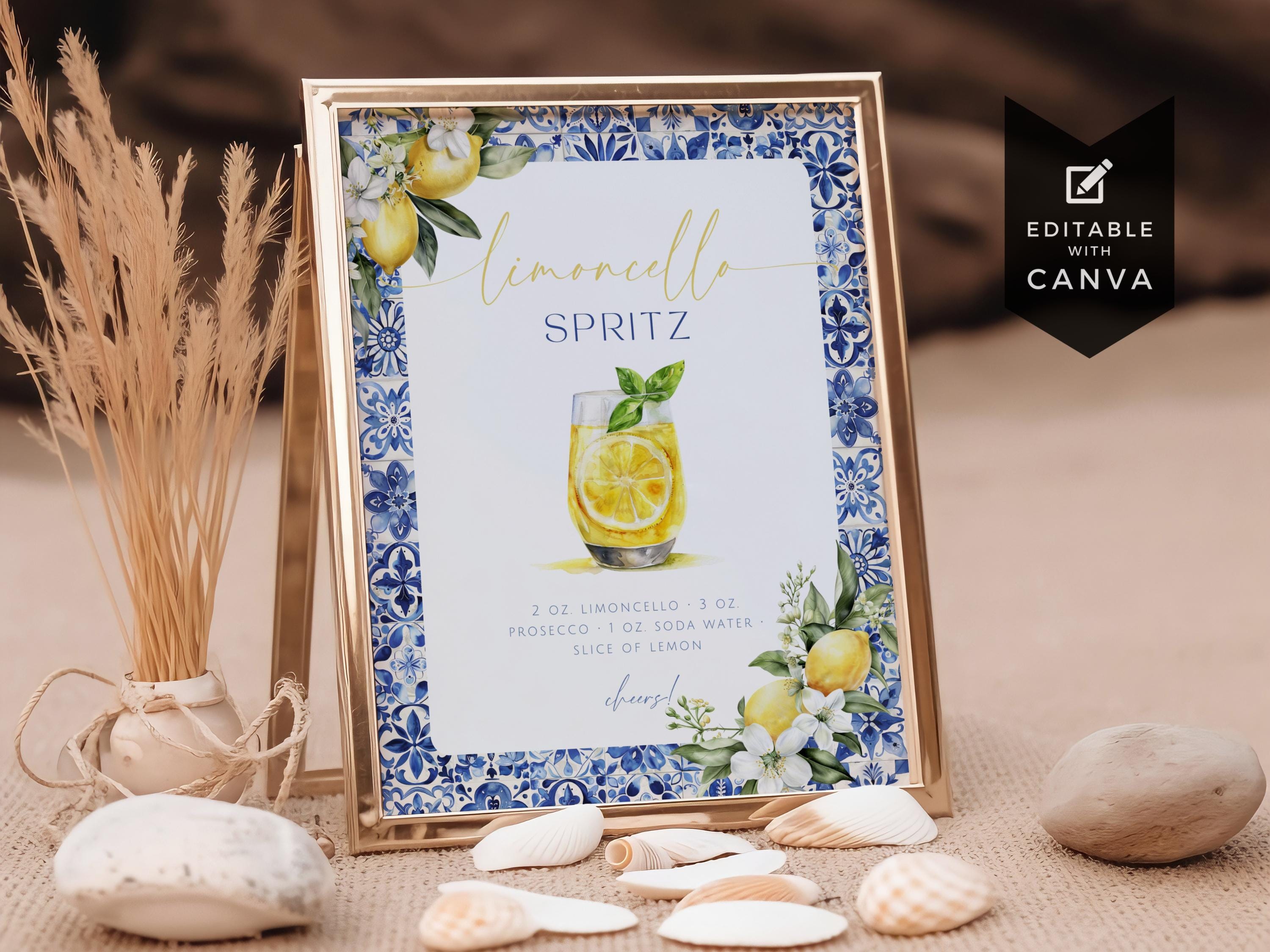 Limoncello Spritz Signature Drink Sign, Ciao to Miss Bridal Shower ...