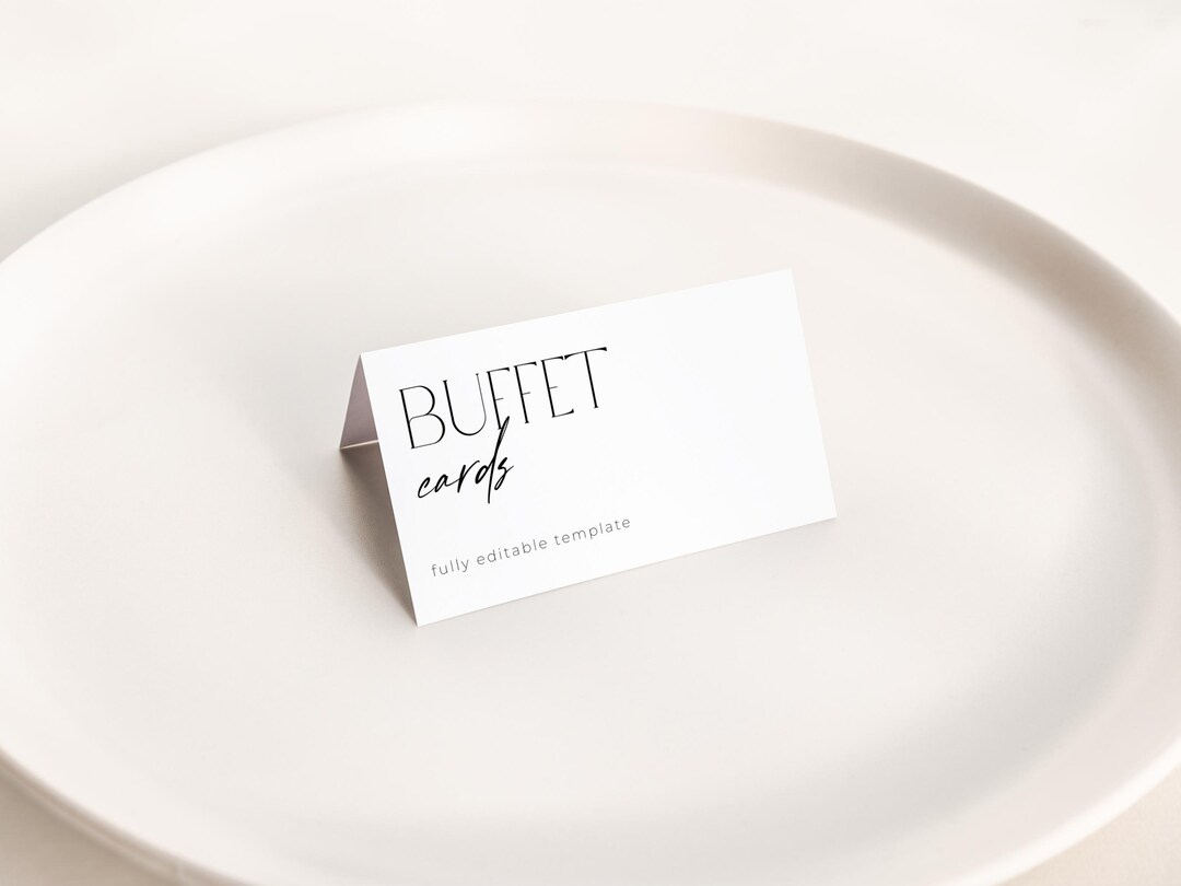 Buffet Card Table Signs. Minimalist Catering Place Cards. Event ...