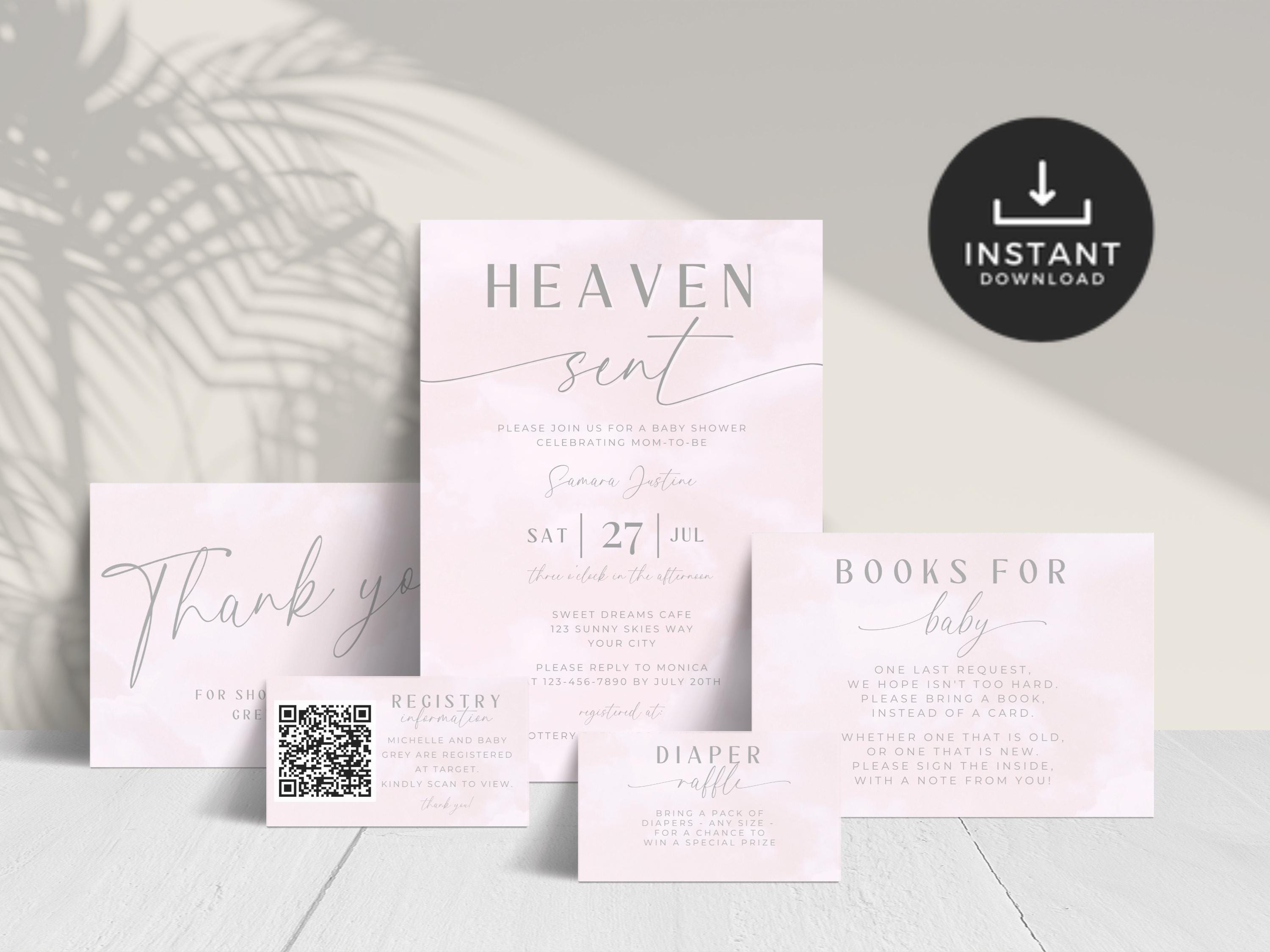 Heaven Sent Baby Shower Bundle Girl. Heavenly Pink Cloud Theme ...