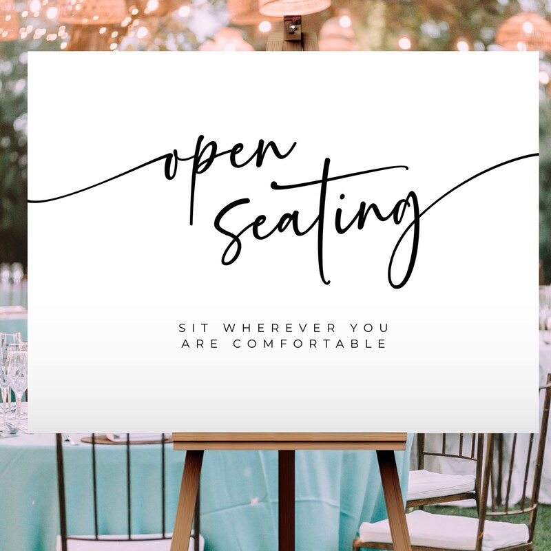 Open Seating Sign - Etsy