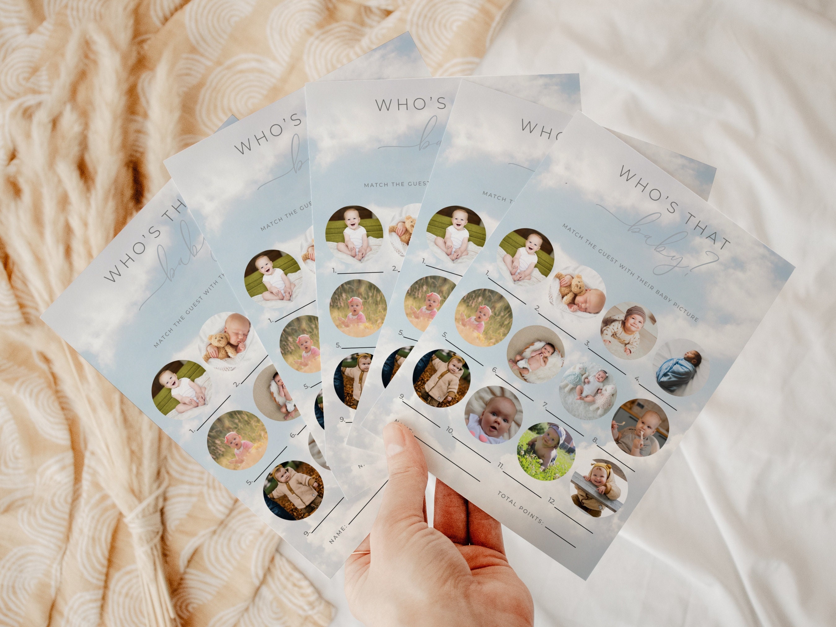 Who's That Baby Photo Game. We're on Cloud 9 Guess Who Baby Shower ...