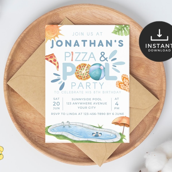 Pizza Party Invitation - Etsy