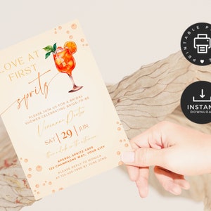 Aperol Spritz Bridal Shower Invite. Love at First Spritz Theme ...
