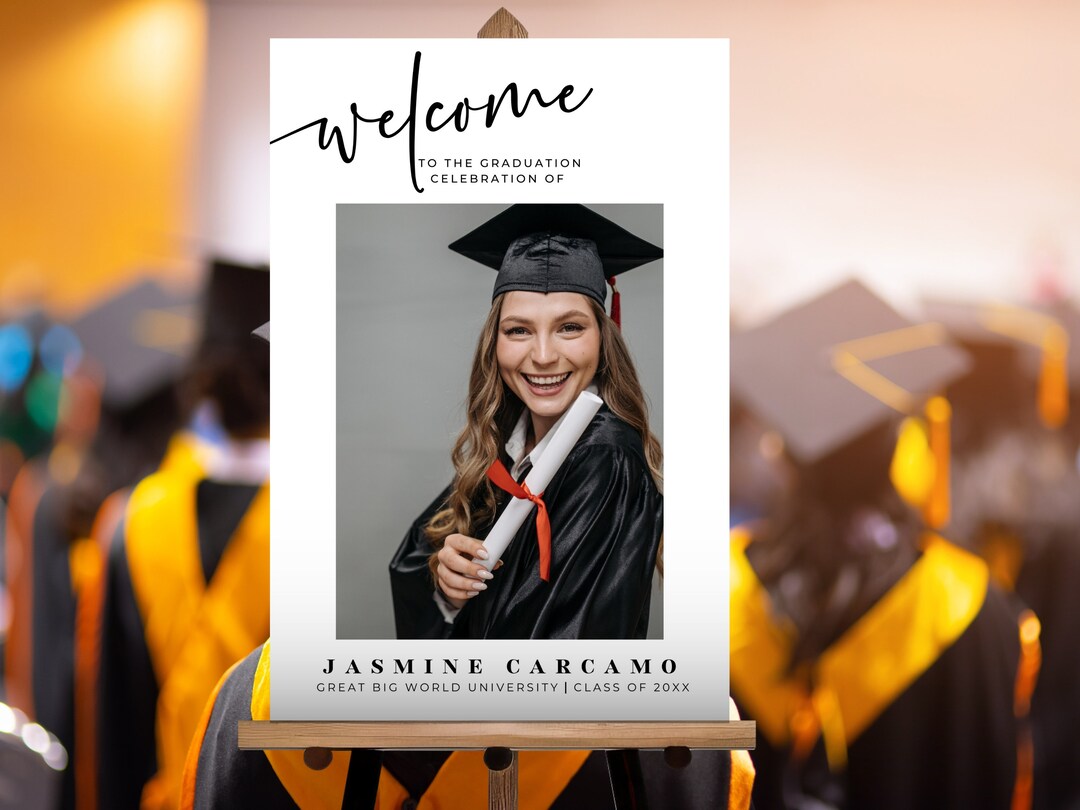 Graduation Party Welcome Sign Template Photo Grad Celebration Poster ...