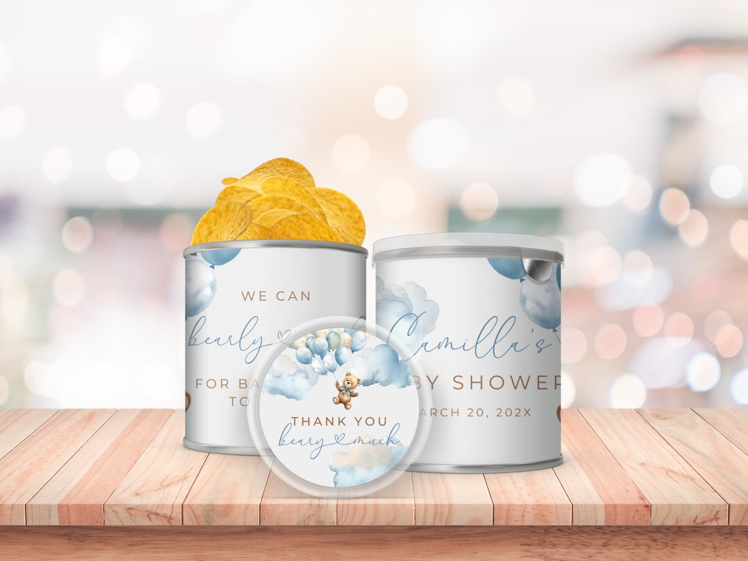 Teddy Bear Editable Pringles Label. We Can Bearly Wait Baby Shower ...