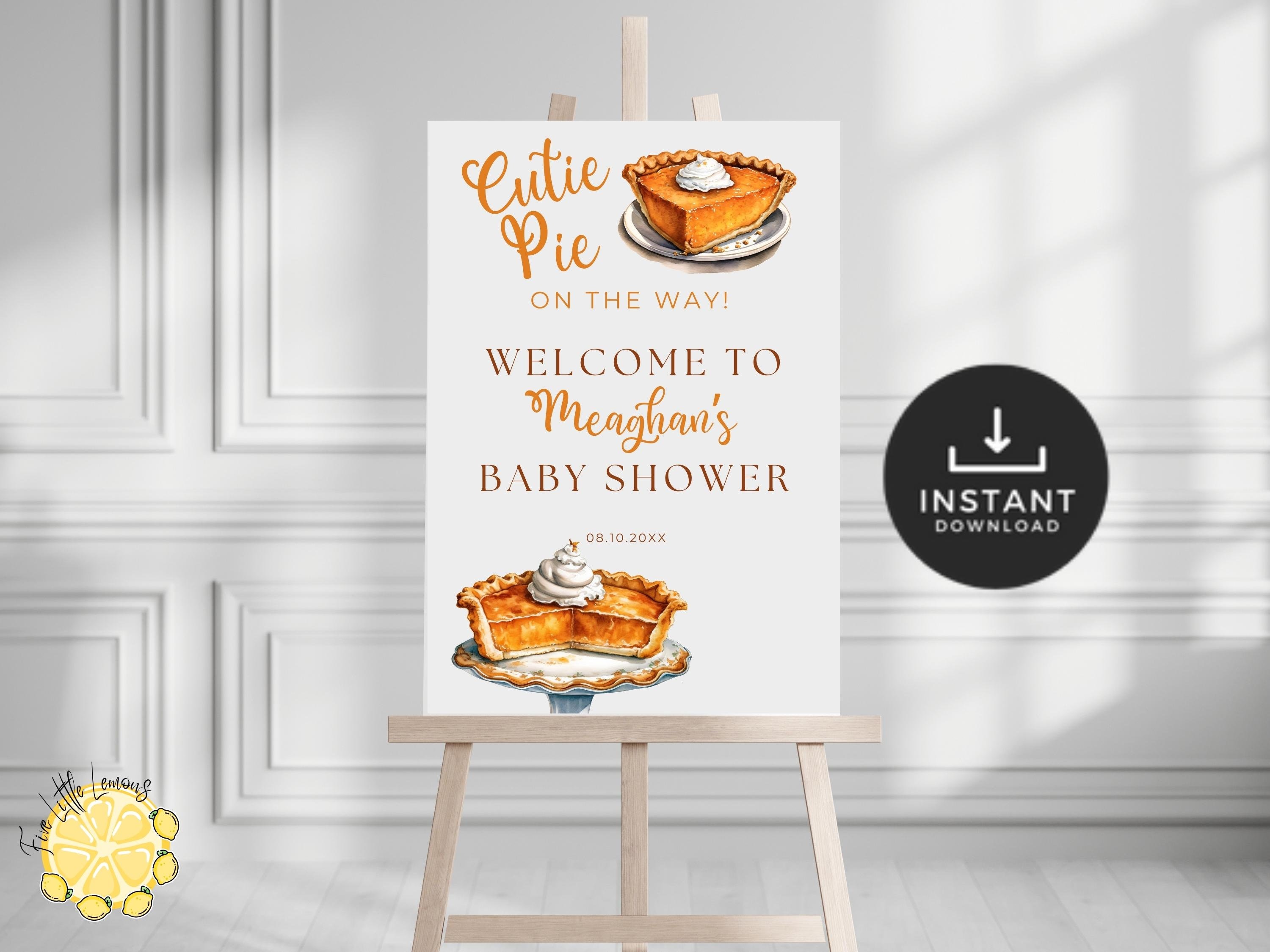 Cutie Pie Baby Shower Welcome Sign. Welcome Signage. Fall Baby. Instant ...