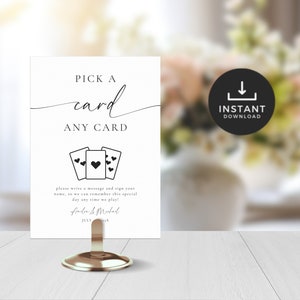 Playing Cards Guest Sign. Please Sign Our Guestbook. Editable Sign ...