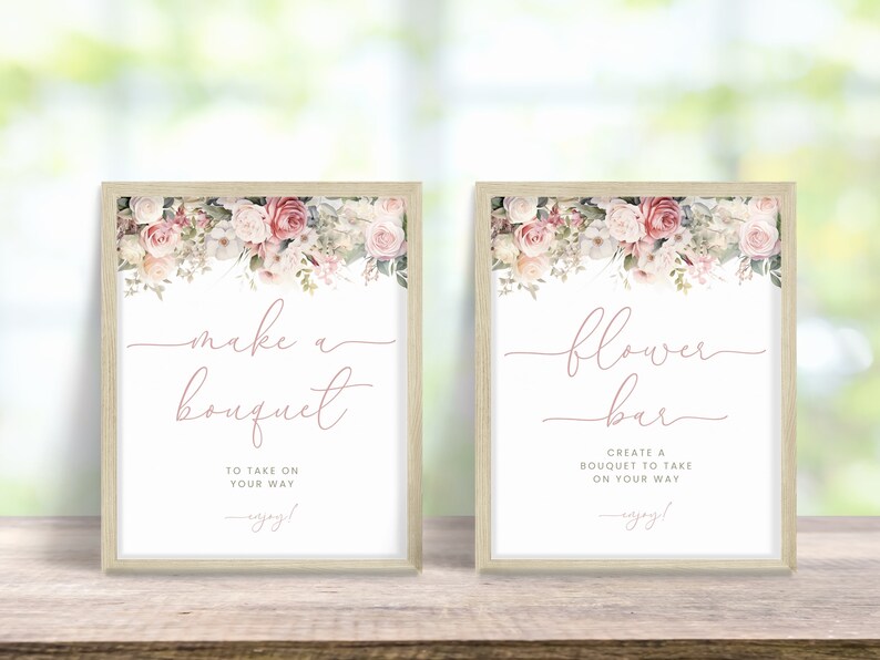 Bloom Bar Sign Baby Shower. Make A Bouquet Sign. Instant Download. Pale ...
