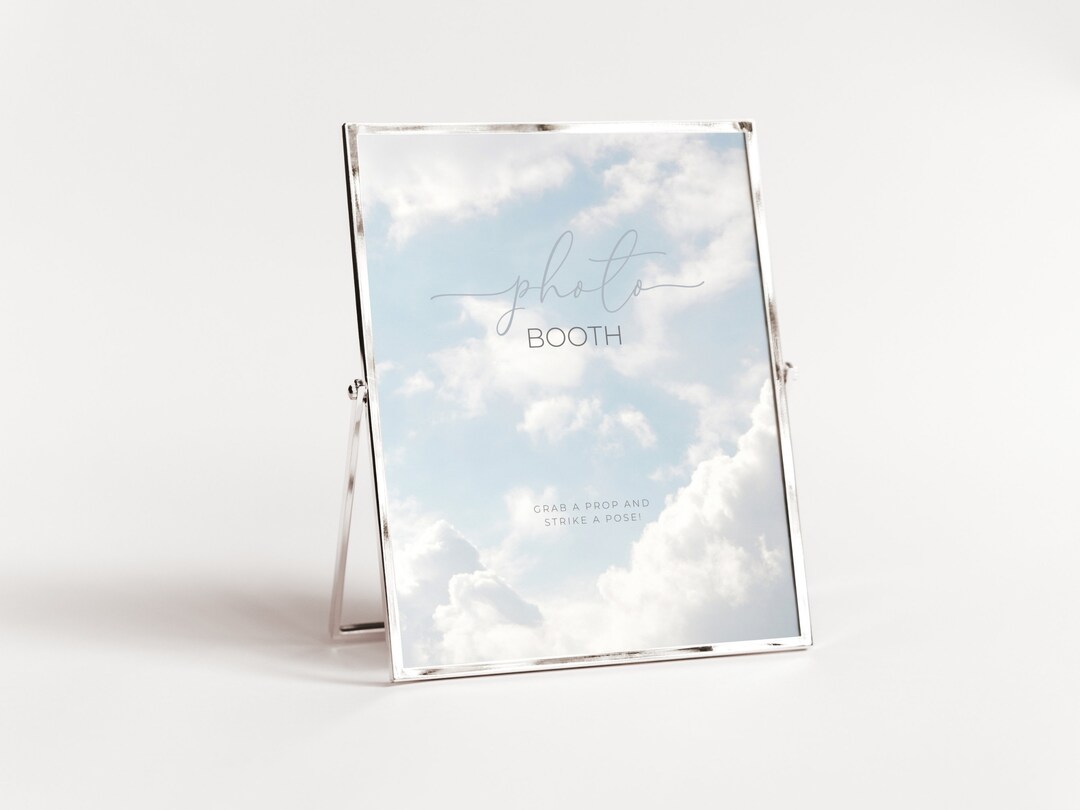 Guest Photobooth Sign. We're on Cloud Nine Template. Edit & Print Baby ...