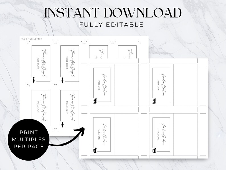 Place Card With Food Icon. Personalized Meal Choice Wedding Place Cards ...
