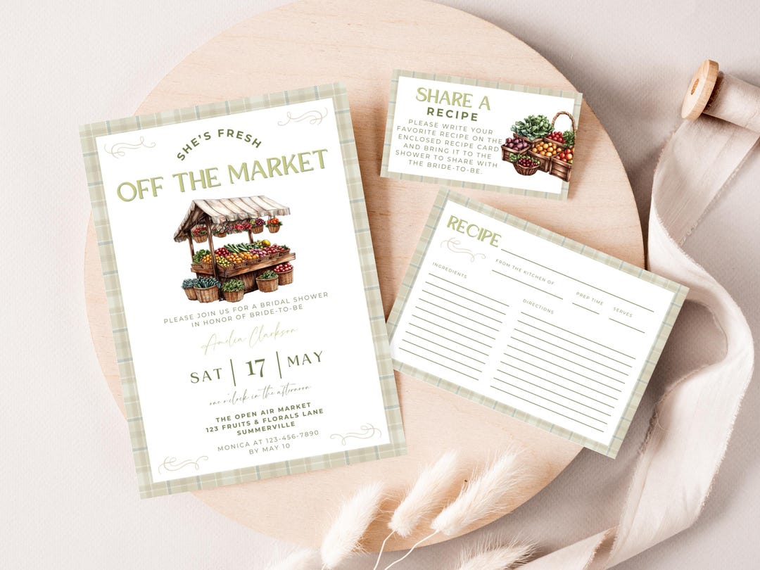 Fresh off the Market Invitation Bundle. Farmers Market Bridal Shower ...