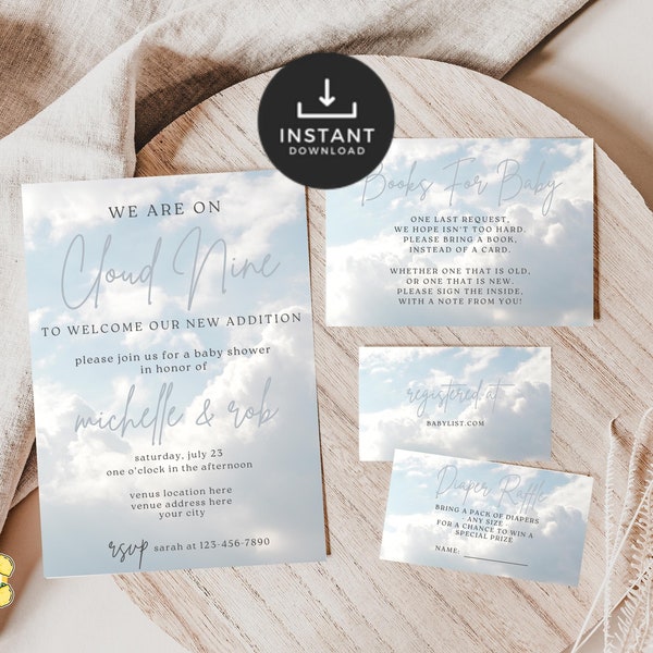 We're on Cloud Nine Baby Shower - Etsy