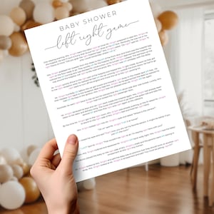 Left Right Baby Shower. Minimalist Baby Shower Game. Instant Download ...