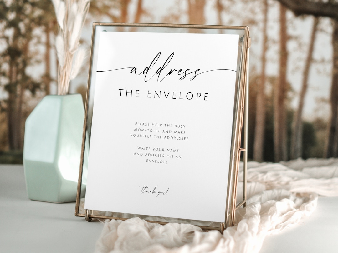 Make Yourself the Addressee. Minimalist Baby Shower Sign. Address Your ...