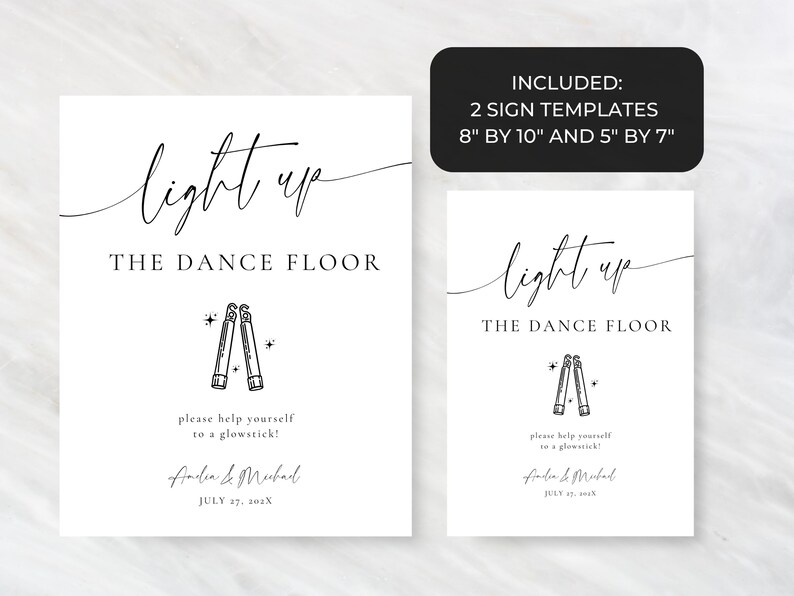 Light up the Dance Floor Sign. Please Take A Glowstick. Let Love Glow ...