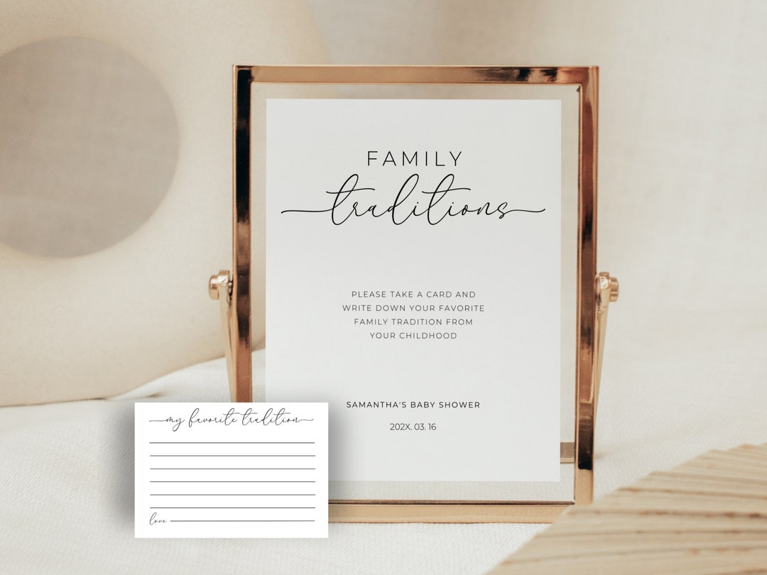 Favorite Family Tradition Baby Shower. Childhood Traditions Card and ...