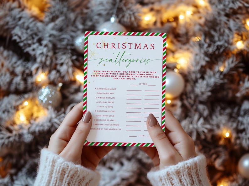 Christmas Scattergories Game. 5 Different Versions. Family Holiday Fun ...