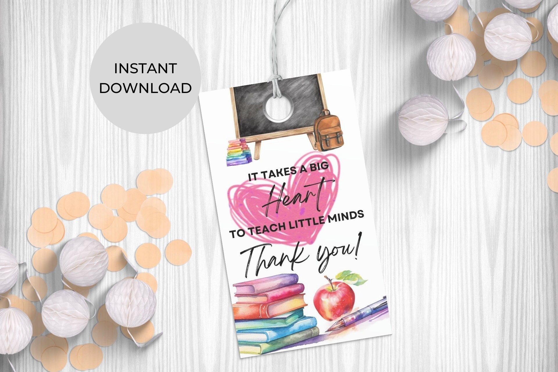 Teacher Appreciation Gift Tag. PRINTABLE End of School Year Gift Tag ...