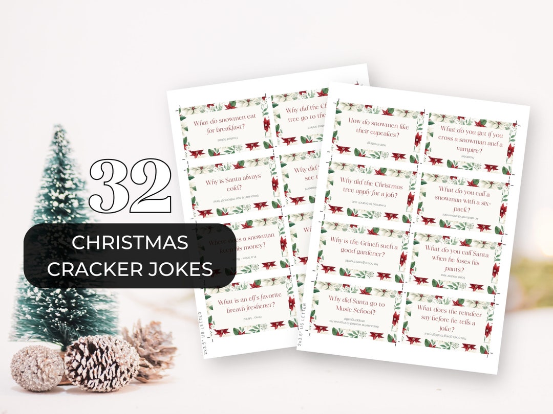 Christmas Cracker Jokes Printable. Christmas Cracker Fillers. Xmas ...