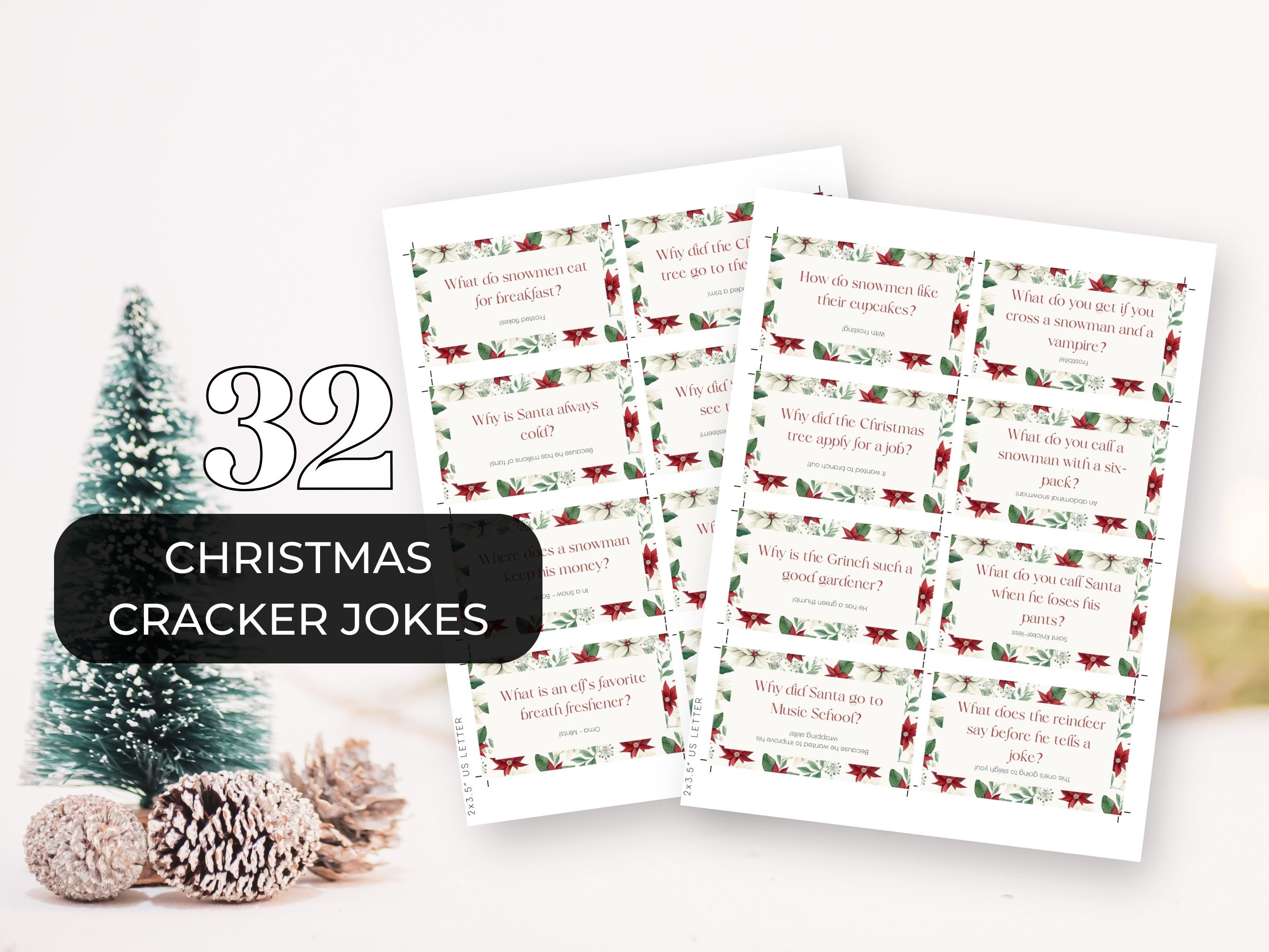 Christmas Cracker Jokes Printable. Christmas Cracker Fillers. Xmas ...