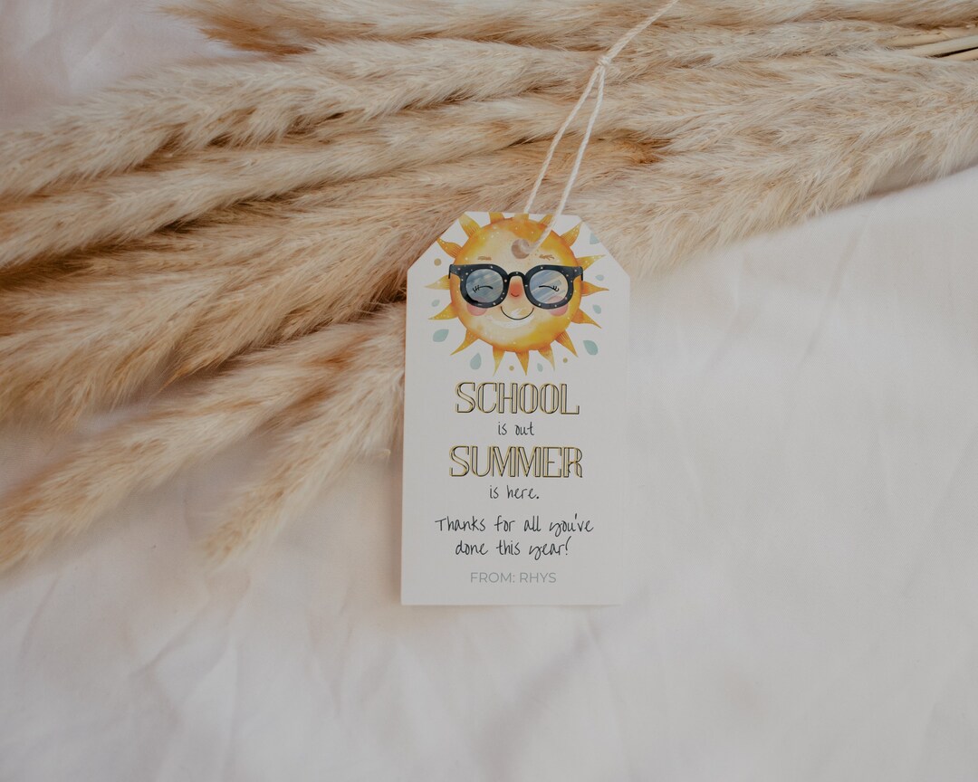 Teacher Appreciation Gift Tags Sunshine. Editable Last Day of School ...