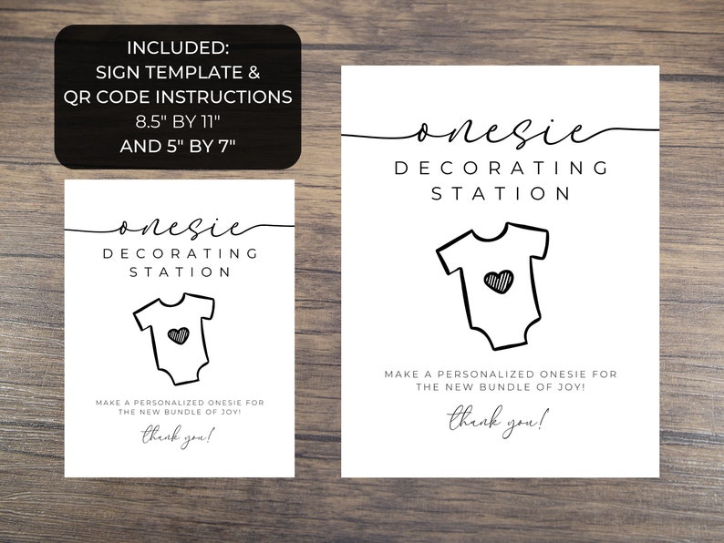 Decorate Onesie Baby Shower Game. Minimalist Shower. Onesie Decorating ...