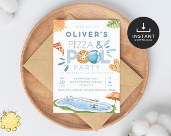 BOY Pizza Pool Party Welcome Sign, Printable, Customized Sign, Pool ...